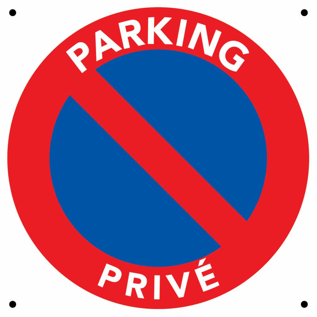Panneau stationnement privé en PVC. Utilisation extérieure.